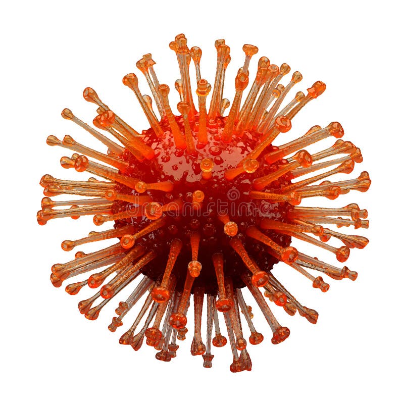 Color Red Crown Covid Virus 19 on a White Background. 3D Rendering ...
