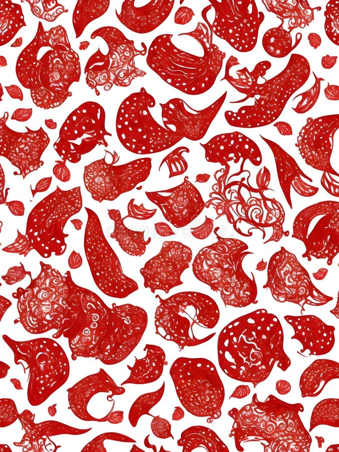 Color Red Rafflesia Seamless Patterns Vector Repeating Patterns Design ...