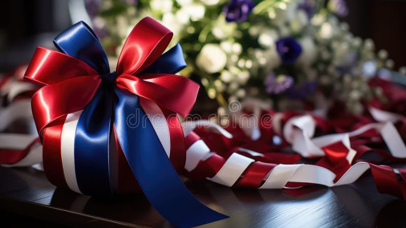 Color Red White Blue Ribbon Stock Illustration - Illustration of ribbon ...