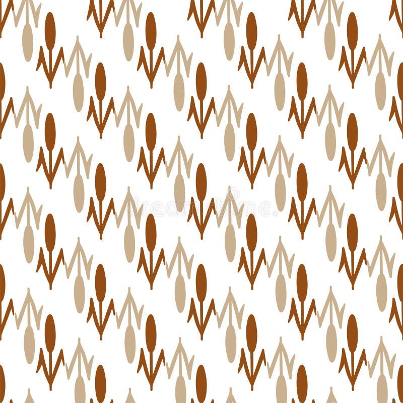 Color Reeds Pattern in Doodle Technique. Vector Illustration Stock ...