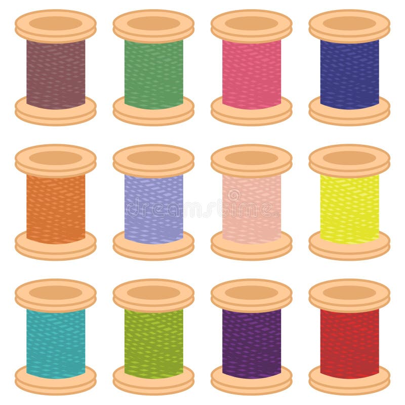 Color reels of thread stock vector. Illustration of fancywork - 19816948