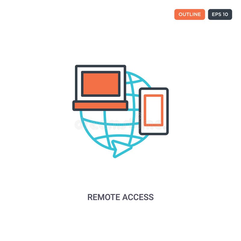 2 Color Remote Access Concept Vector Icon. Isolated Two Color Remote ...