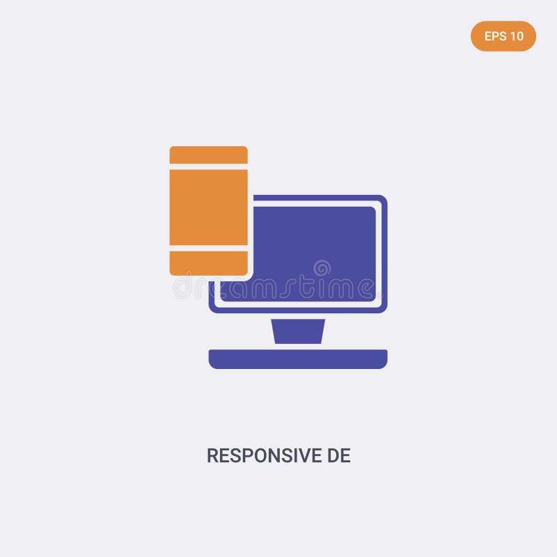 Two Color Responsive Vector Icon From Strategy Concept. Isolated Blue ...