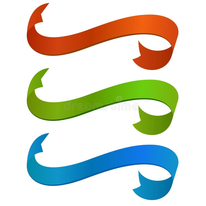 Color Ribbon Banners Vector Collection Stock Vector - Illustration of ...