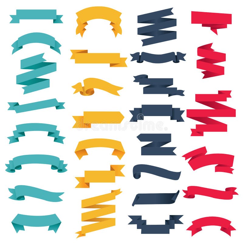 Color Ribbon Isolated White Background Stock Vector - Illustration of ...