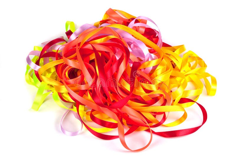 Color Ribbons Background Isolated Stock Image - Image of bright, green ...