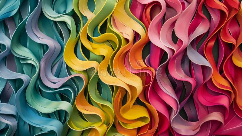 Color Ribbons Patterns are Overcrowded. Stock Illustration ...