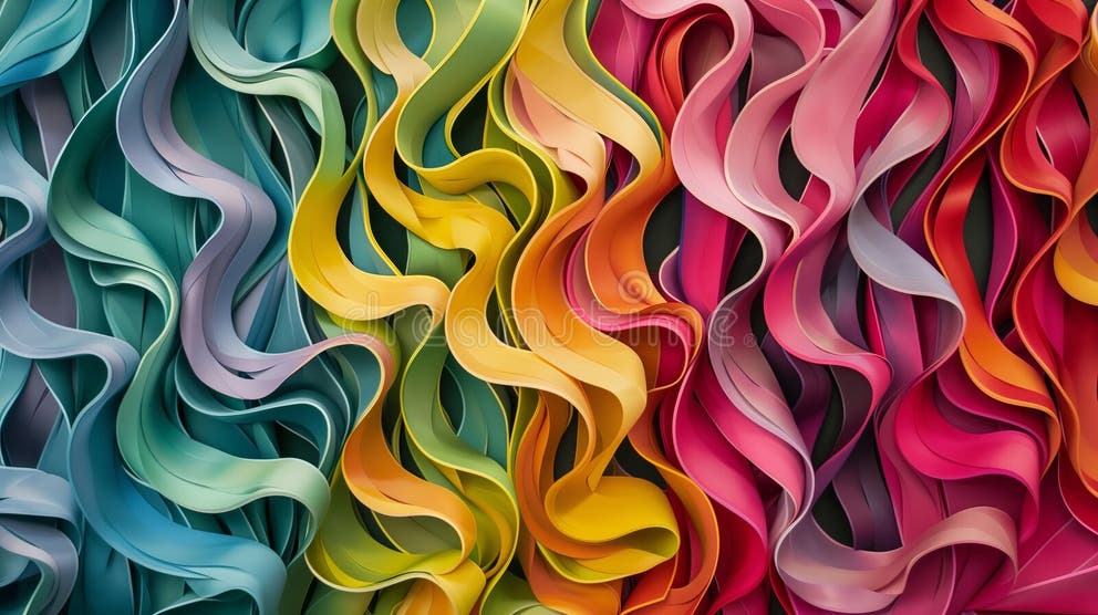 Color Ribbons Patterns are Overcrowded. Stock Illustration ...