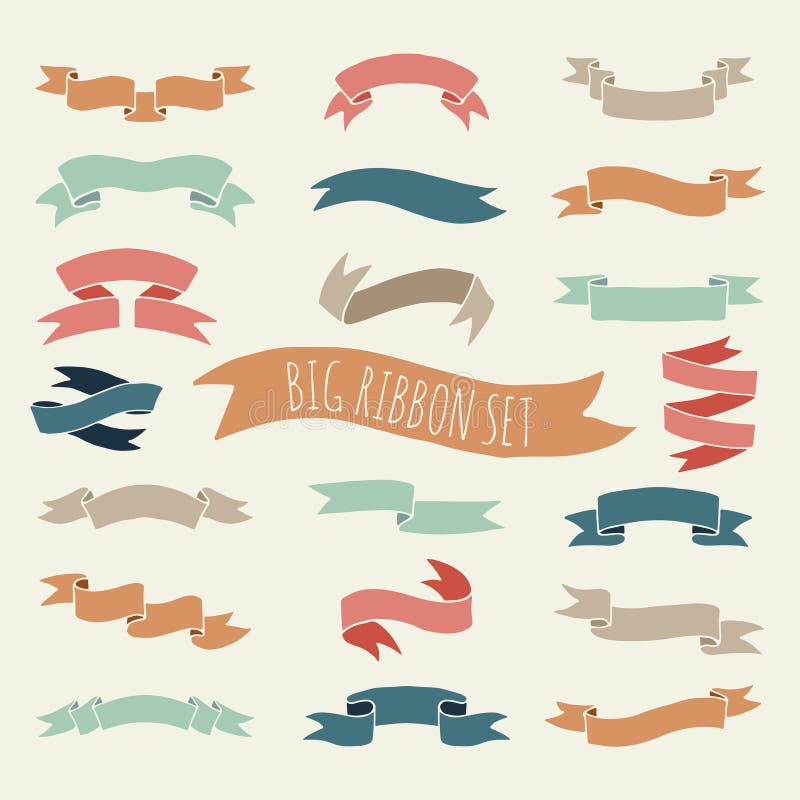 Color ribbons set stock vector. Illustration of ribbon - 52846333