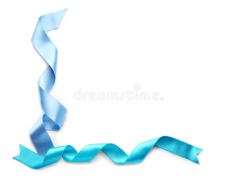Turquoise Ribbons with Bow on White Background Stock Photo - Image of ...