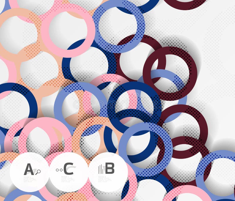 Color Rings with Shadows on Gray Abstract Background Stock Illustration ...