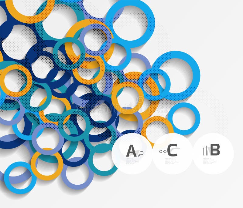 Color Rings With Shadows On Gray Abstract Background Stock Illustration ...