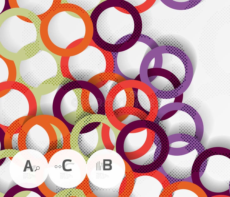 Color Rings with Shadows on Gray Abstract Background Stock Illustration ...