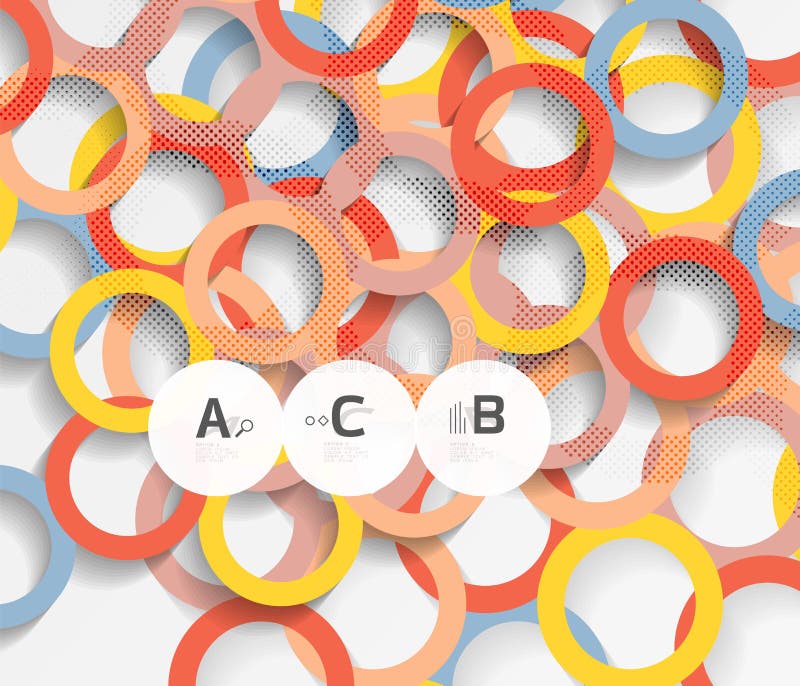 Color Rings with Shadows on Gray Abstract Background Stock Illustration ...