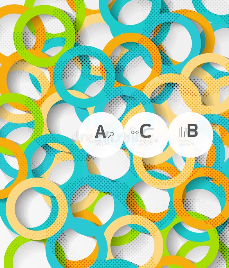 Color Rings with Shadows on Gray Abstract Background Stock Illustration ...