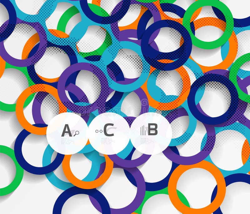 Color Rings with Shadows on Gray Abstract Background Stock Illustration ...