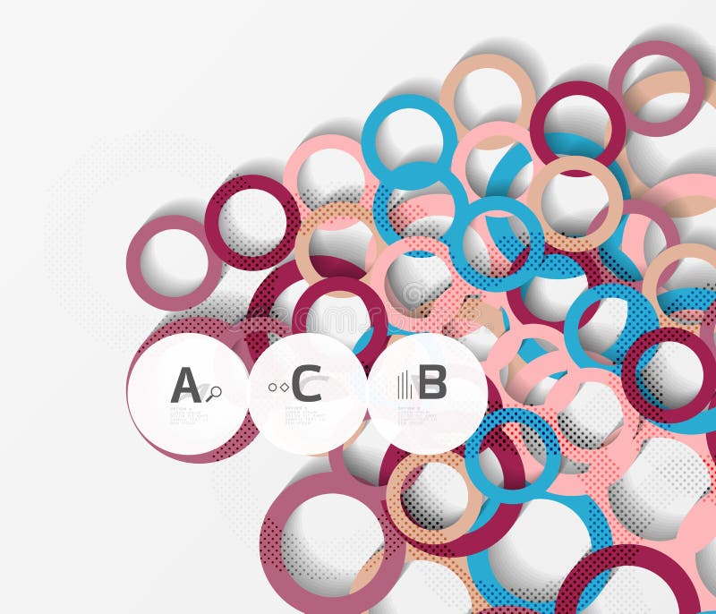 Color Rings with Shadows on Gray Abstract Background Stock Illustration ...