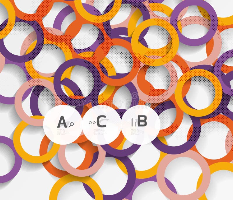 Color Rings with Shadows on Gray Abstract Background Stock Illustration ...