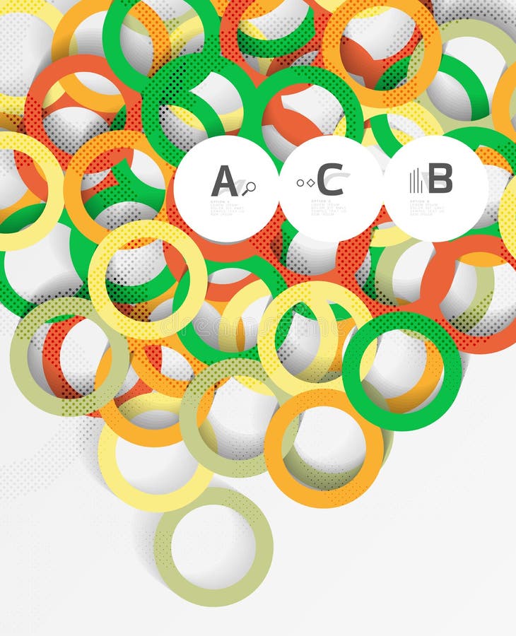 Color Rings with Shadows on Gray Abstract Background Stock Illustration ...