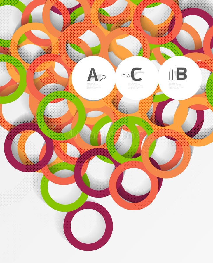 Color Rings with Shadows on Gray Abstract Background Stock Vector ...