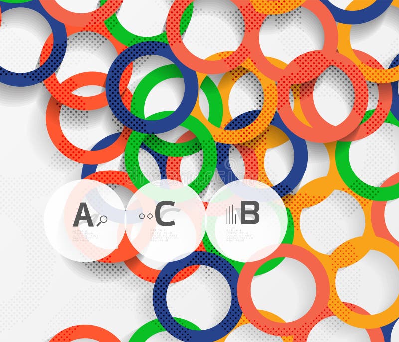 Color Rings with Shadows on Gray Abstract Background Stock Vector ...