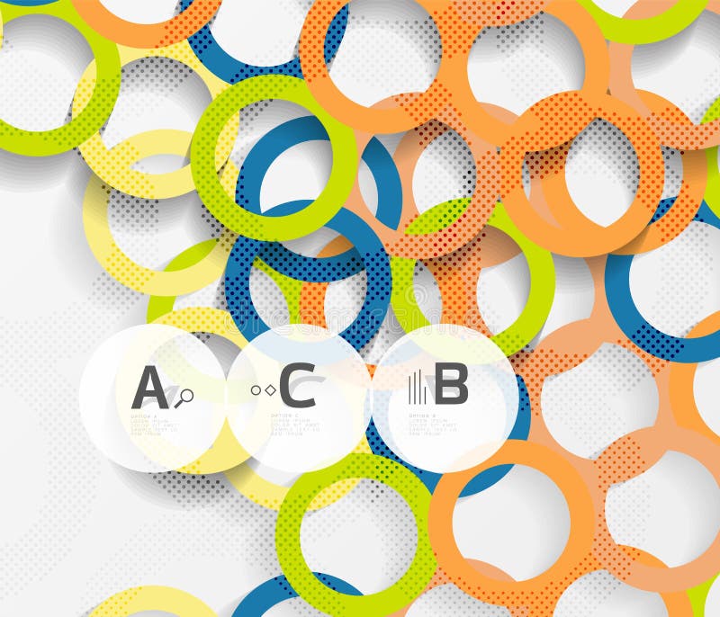 Color Rings with Shadows on Gray Abstract Background Stock Vector ...