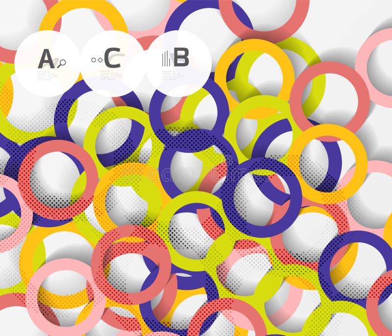 Color Rings with Shadows on Gray Abstract Background Stock Vector ...