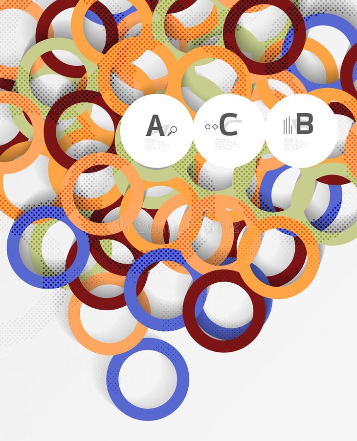 Color Rings with Shadows on Gray Abstract Background Stock Vector ...