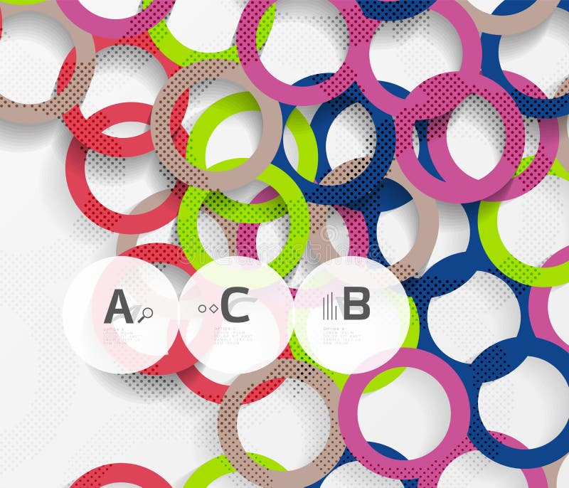 Color Rings with Shadows on Gray Abstract Background Stock Vector ...