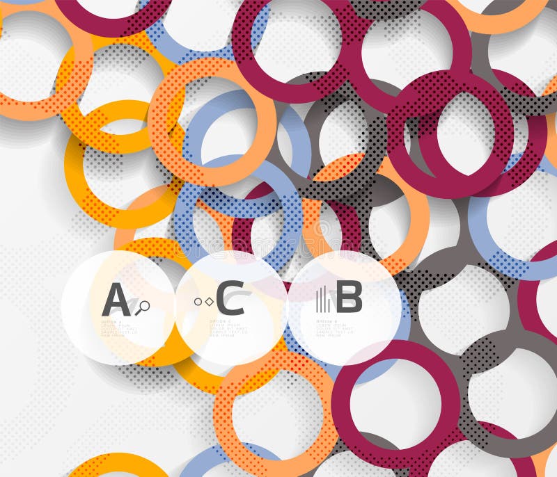 Color Rings with Shadows on Gray Abstract Background Stock Vector ...
