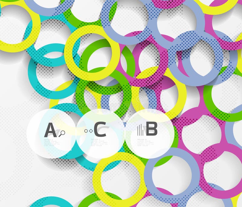 Color Rings with Shadows on Gray Abstract Background Stock Vector ...