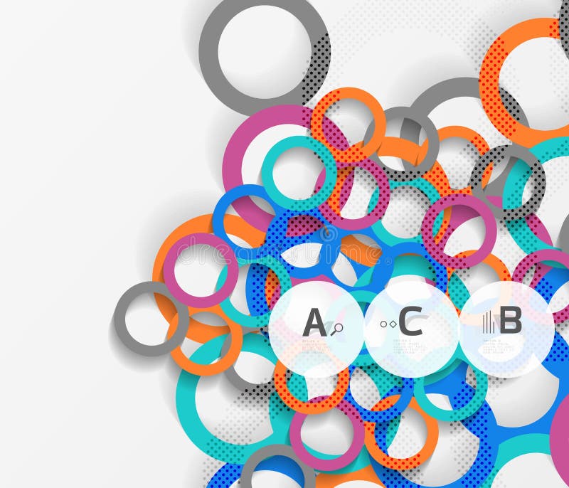 Color Rings with Shadows on Gray Abstract Background Stock Vector ...