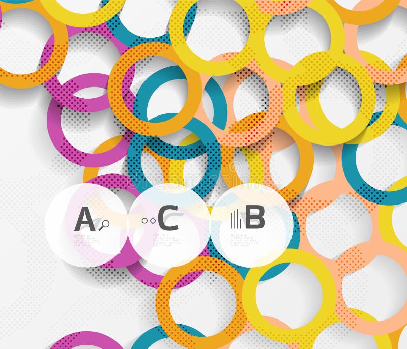 Color Rings with Shadows on Gray Abstract Background Stock Vector ...