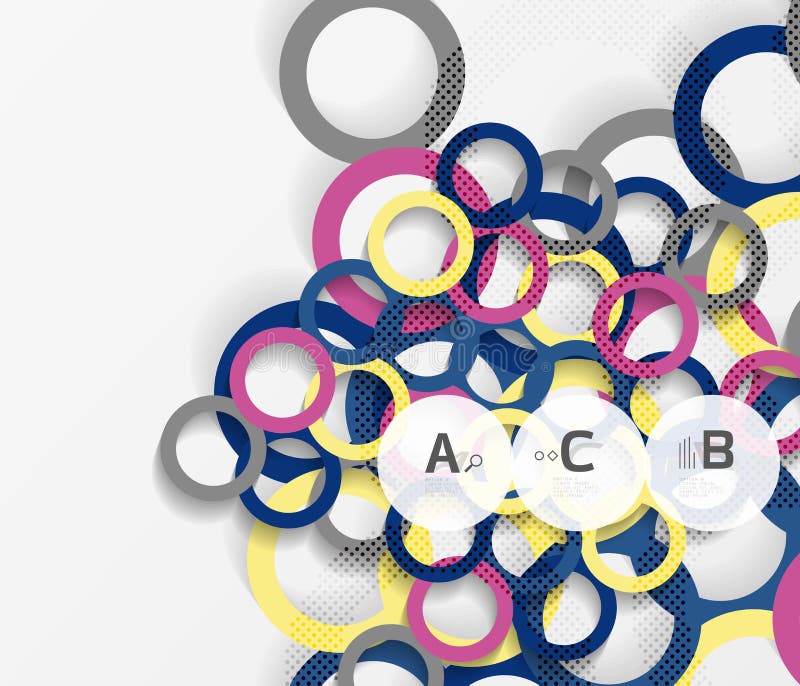 Color Rings with Shadows on Gray Abstract Background Stock Vector ...