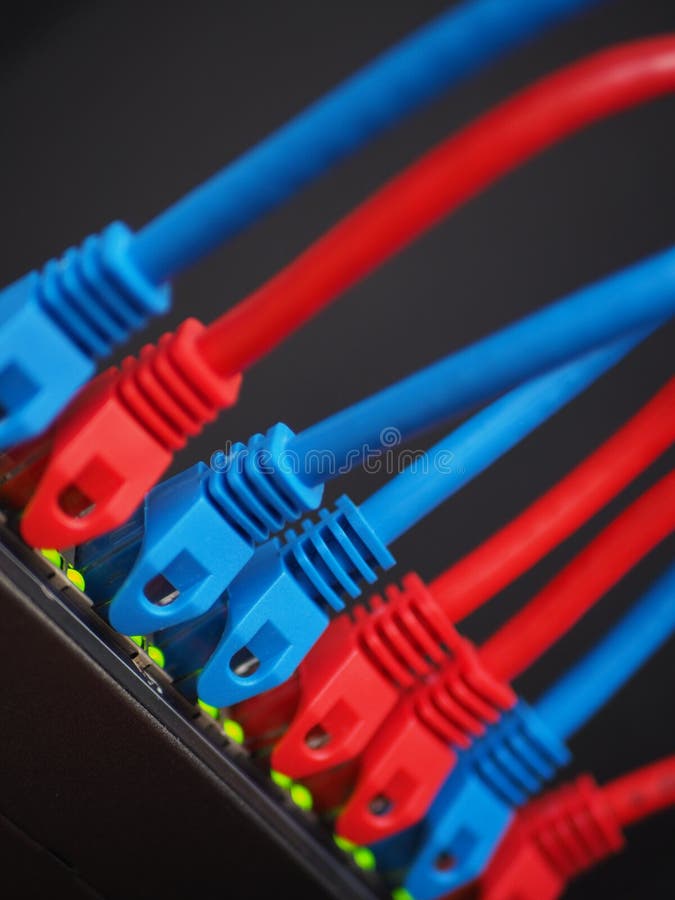 Color RJ 45 Plug in Black Switch Stock Photo - Image of switch ...