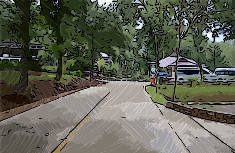 Color of Road in Nature Garden Stock Image - Image of asphalt, color ...