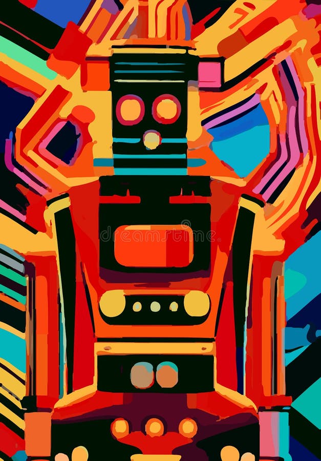 Color of robot cartoon stock illustration. Illustration of colorful ...