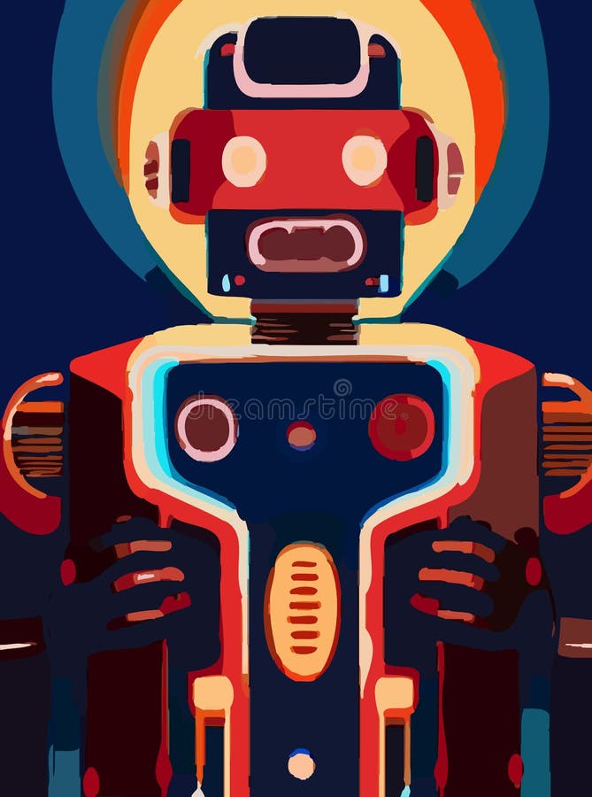 Color of robot cartoon stock illustration. Illustration of beautiful ...
