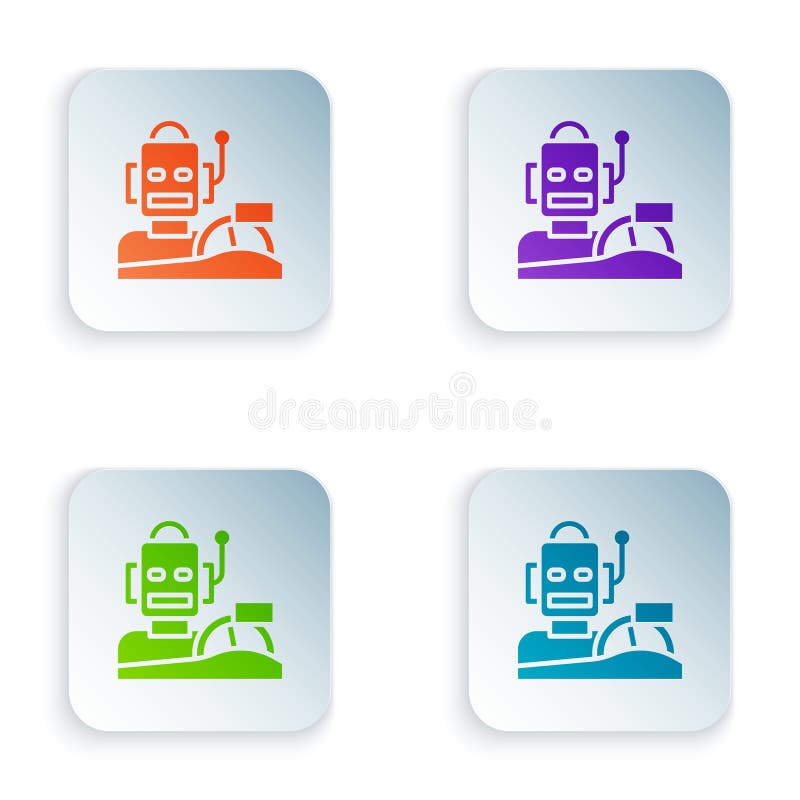 Set Robot Humanoid Driving a Car, Artificial Intelligence, Battery and ...