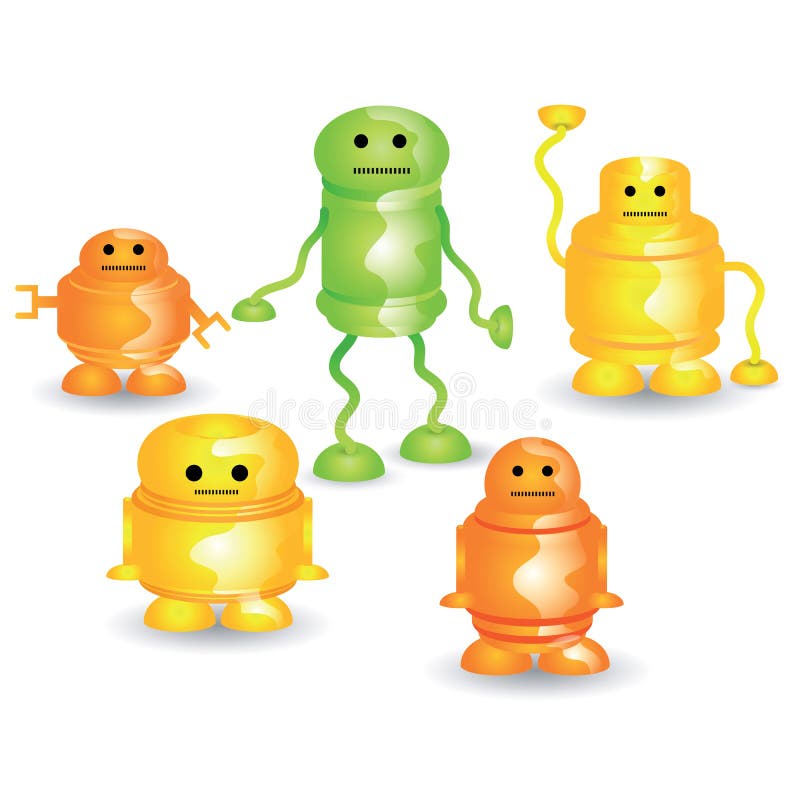 Color robots stock vector. Illustration of technology - 27289038