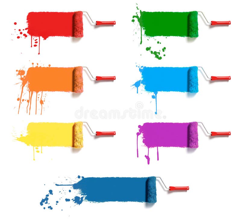 Set of paint rollers stock photo. Image of orange, paintbrush - 19894890