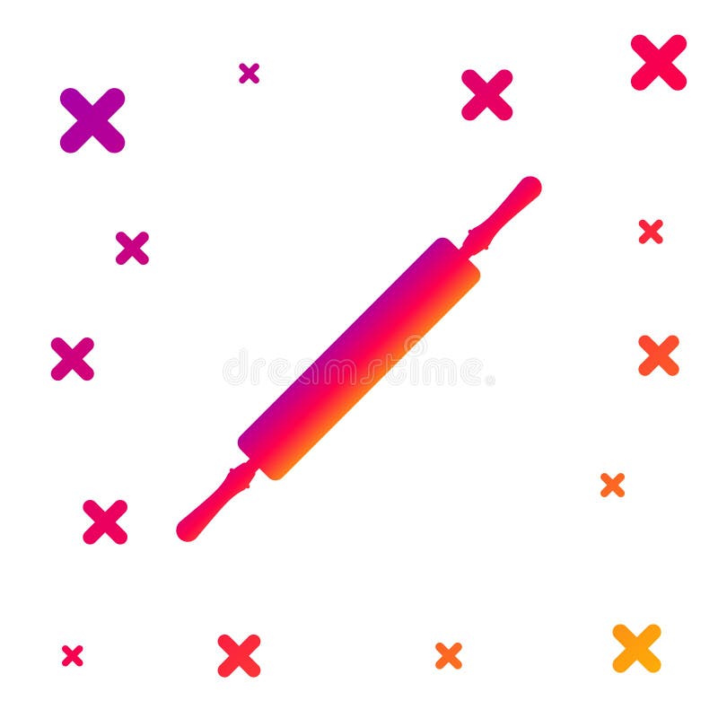 Color Rolling Pin Icon Isolated on White Background. Gradient Random ...