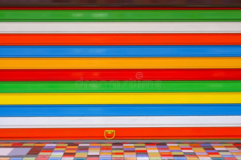 Color rolling shutters stock photo. Image of colorful - 230571456