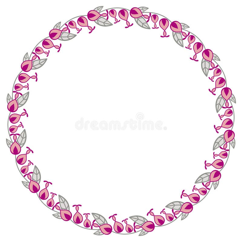 Color Round Frame with Abstract Flowers. Stock Vector - Illustration of ...