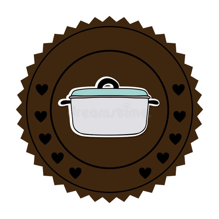 Color Round Frame with Pans Stock Illustration - Illustration of meal ...