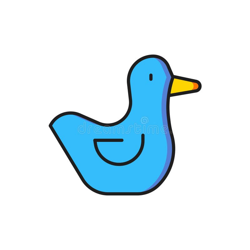 Color Rubber Duck Icon Isolated on White Background. Flat Filled ...