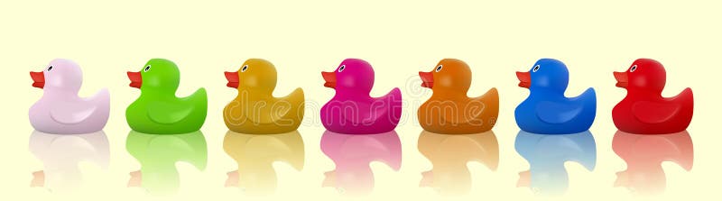 Color rubber ducks stock vector. Illustration of animal - 285930903