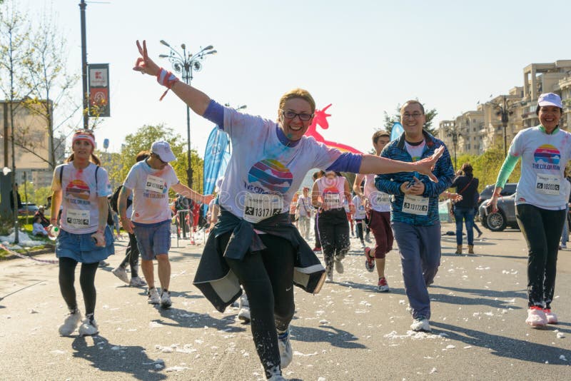 The Color Run editorial stock photo. Image of girl, like - 96523063