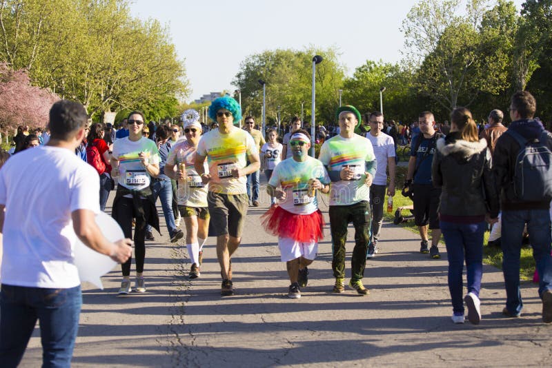 Runner after Finishing a Color Run Race Editorial Stock Photo - Image ...