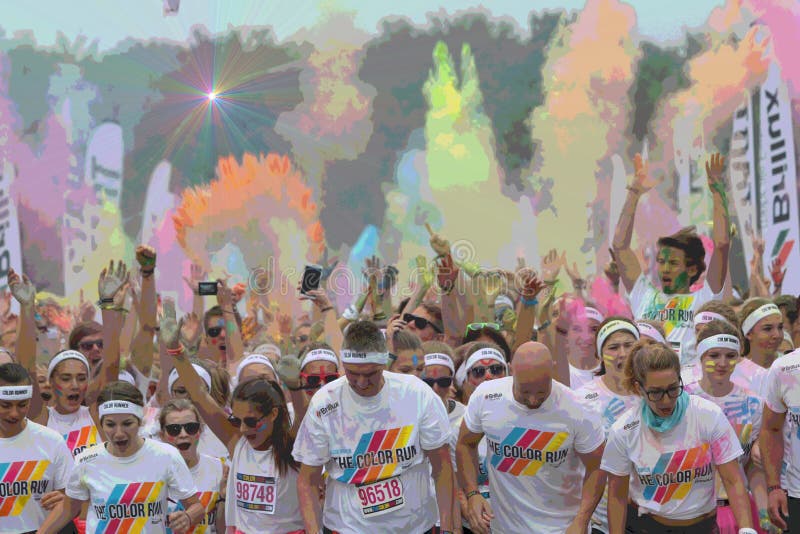 Color Run editorial stock image. Image of happines, runners - 44570764